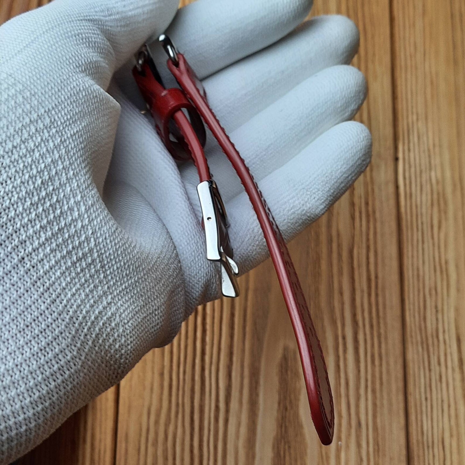 Red Rocado Shell Cordovan Leather Watch Strap 22mm. Handmade. Gift ...