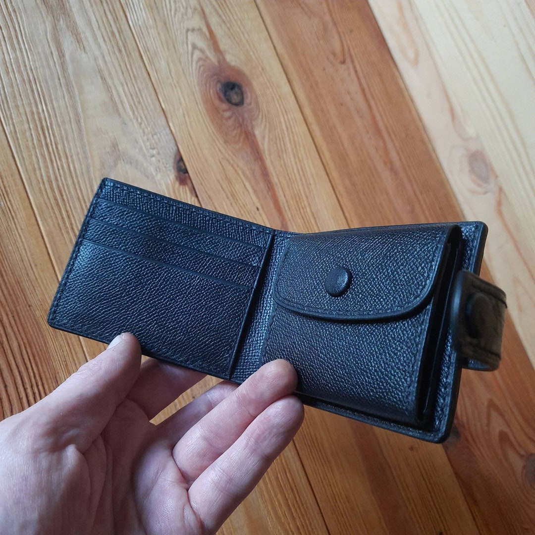 Black Handmade Leather Wallet Luxury Bifold Wallet Exotic Leather Man ...