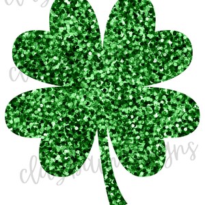 St Patrick's Day Png, Glitter 4 Leaf Clover Design - Etsy