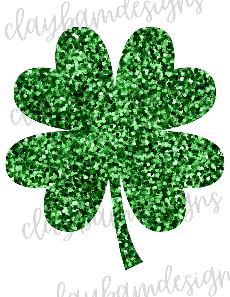 St Patrick's Day Png, Glitter 4 Leaf Clover Design - Etsy