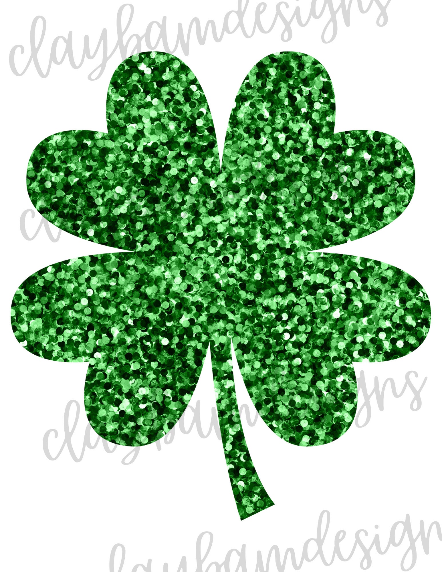 St Patrick's Day Png, Glitter 4 Leaf Clover Design - Etsy