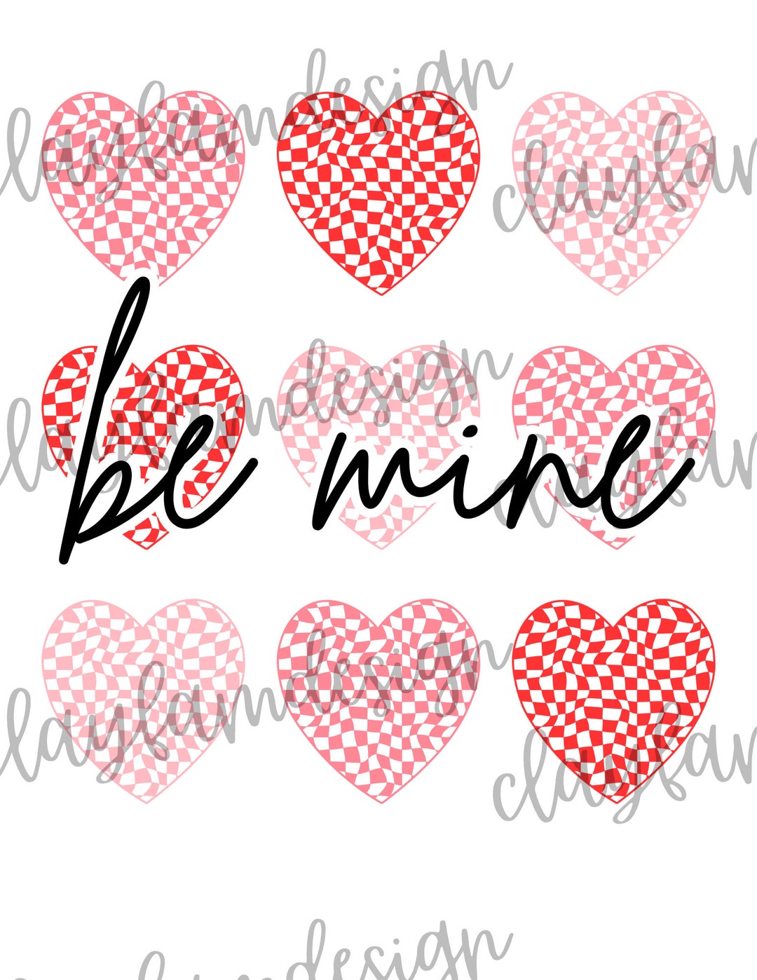 Be Mine Valentines Png, Heart Png, Checkered Heart Png - Etsy