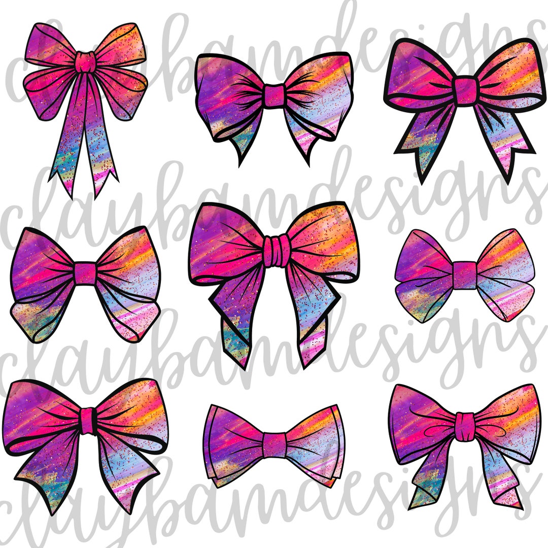 Coquette Bow Png, Coquette Png, Rainbow Coquette Bow Png, Rainbow ...