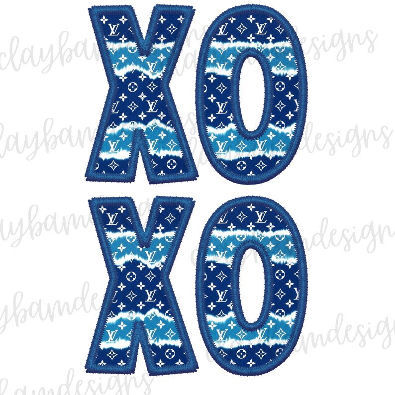 Faux Embroidery, Luxury XOXO Png, Blue XOXO Design - Etsy