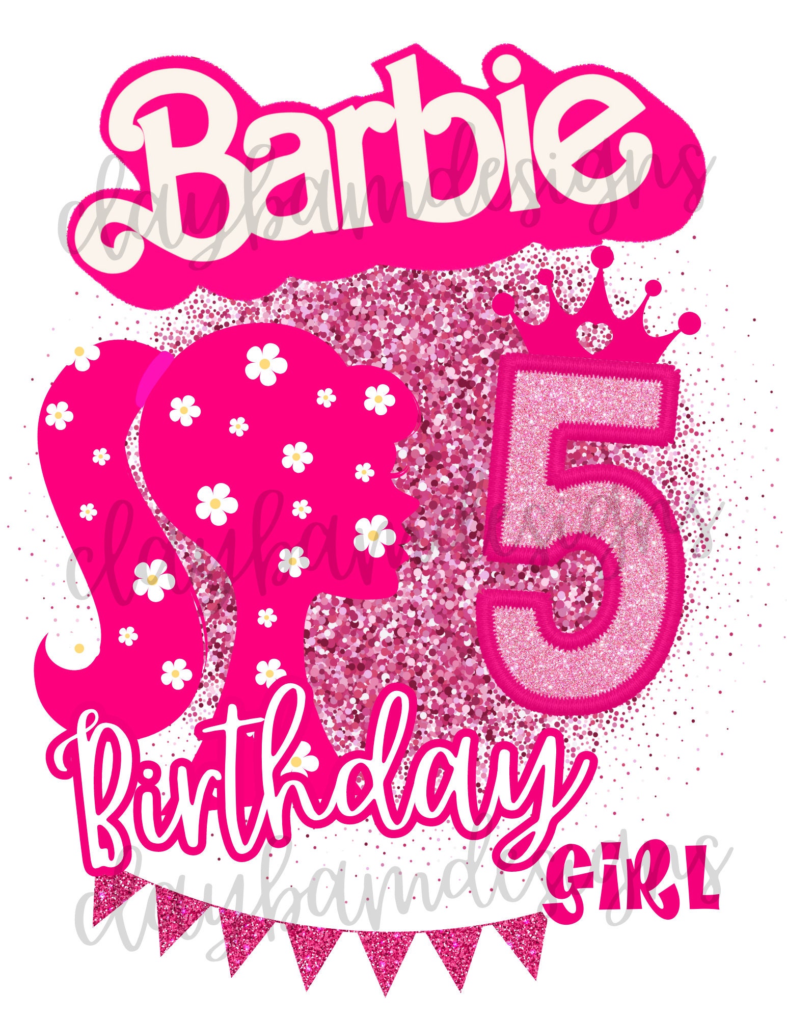 Barbie Png, Birthday Girl Png, Turning Five Png, Barbie Birthday Girl ...