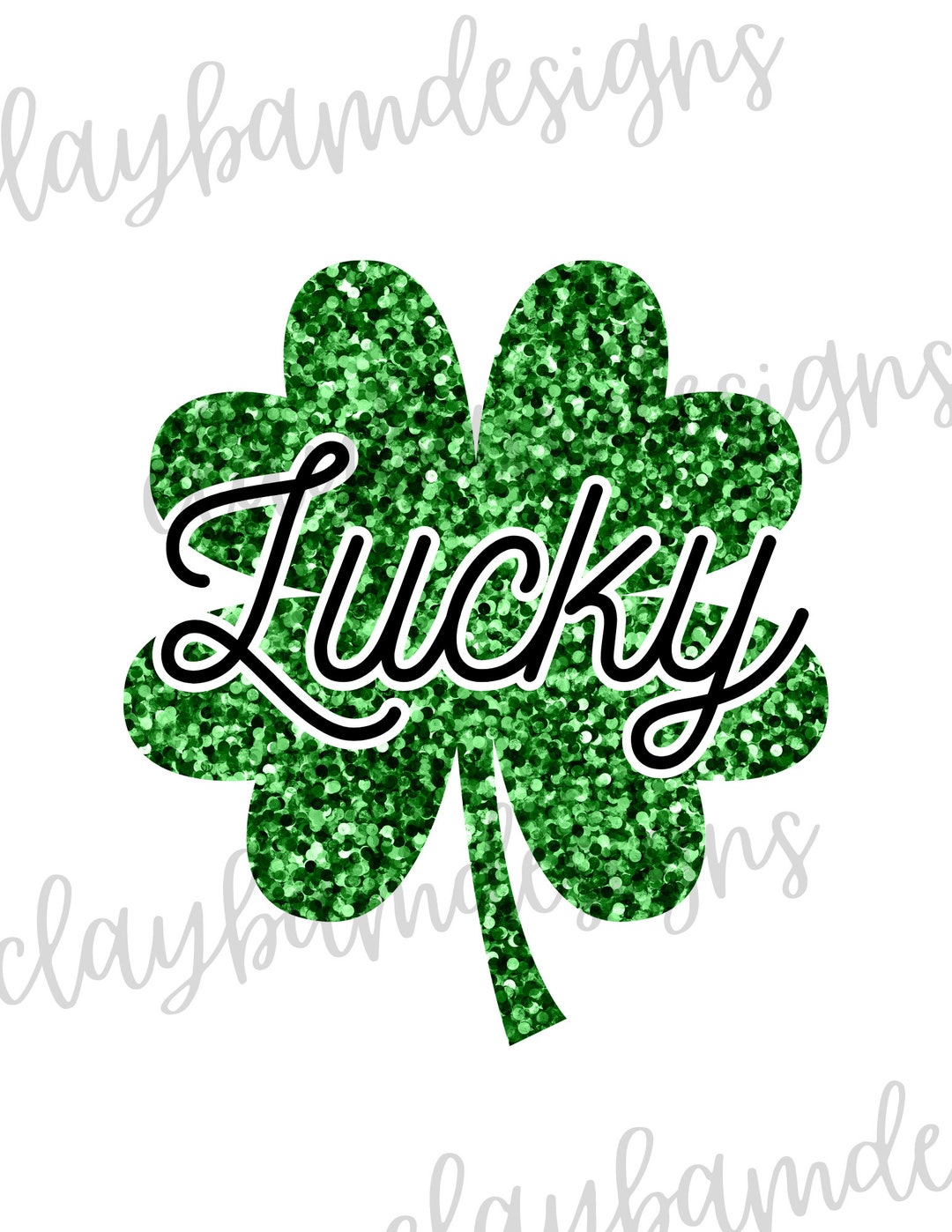 St Patrick's Day Png, Glitter 4 Leaf Clover Design - Etsy