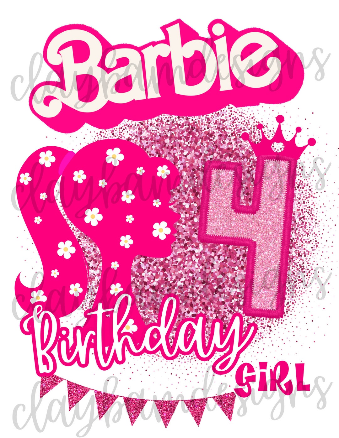 Barbie Png, Birthday Girl Png, Turning Four Png, Barbie Birthday Girl ...
