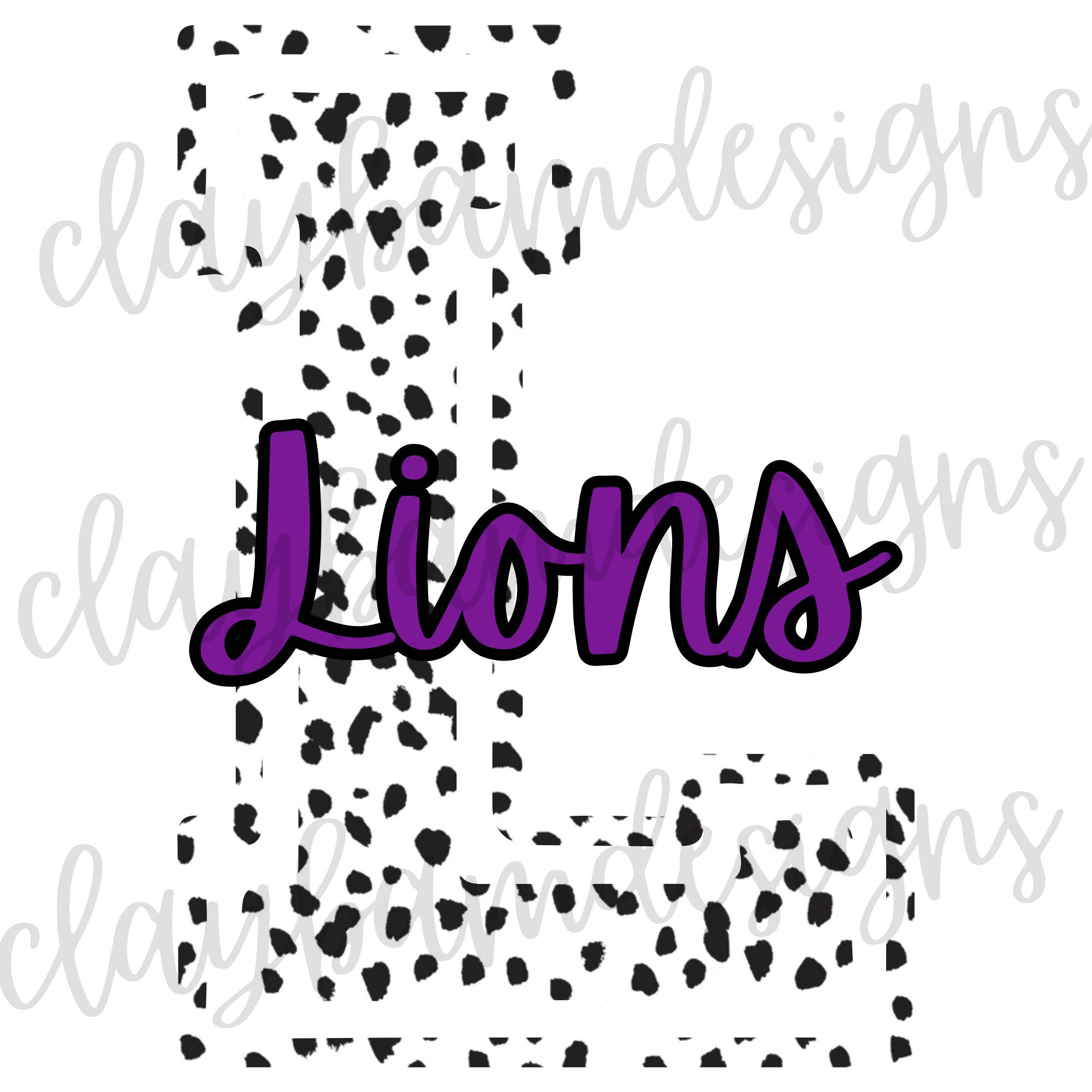 Lions Png, Dalmation Print Png, Mascot Lions Png - Etsy