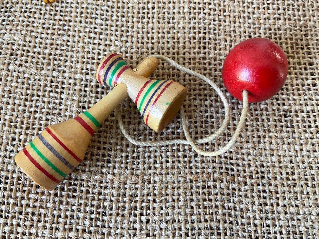 Miniature Kendama, Japanese Miniature Toy, Educational Wooden Toy, Old ...