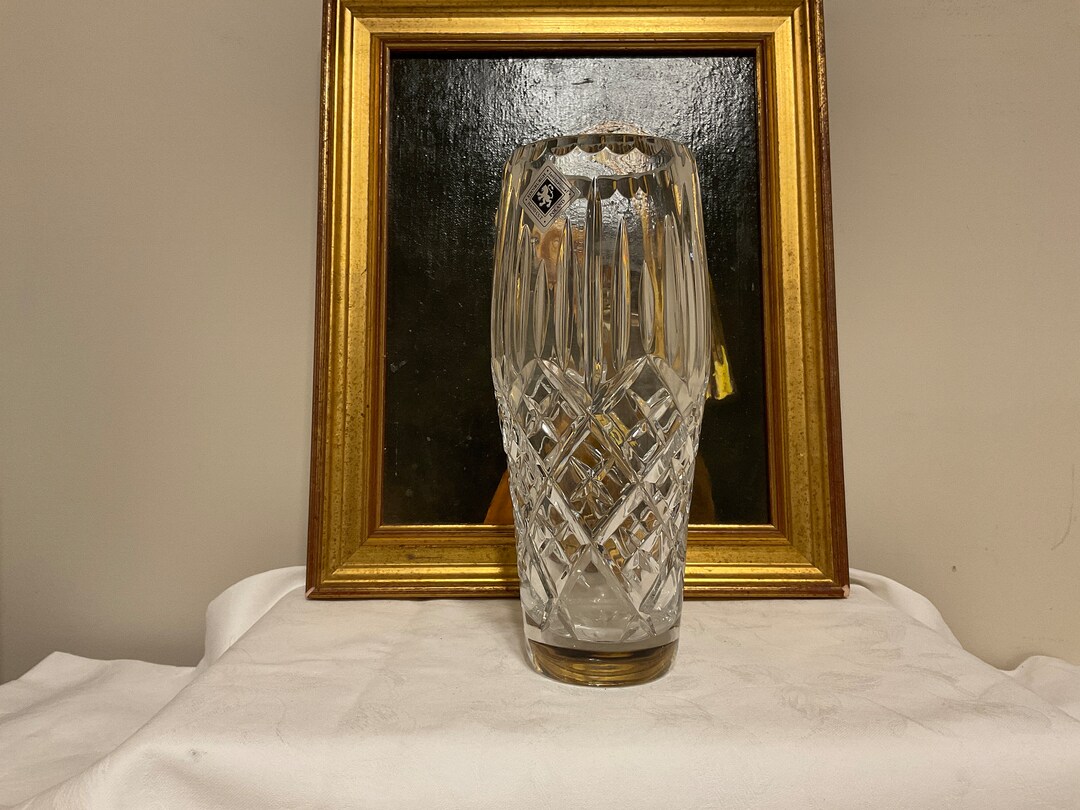 Edinburgh Crystal, Fine Lead Crystal Barrel Vase, 200mm Tall , Hand Cut ...