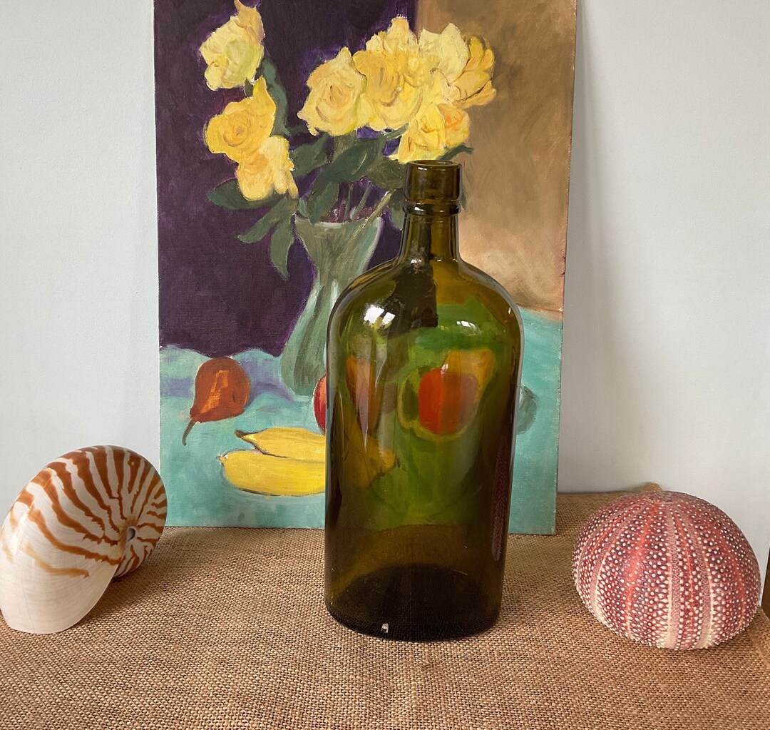 Irresistible Authentic Large Vintage Moss Green Vase Large - Etsy