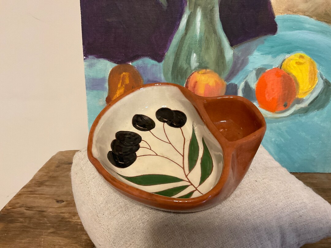 Vintage Hand Painted Terracotta Olive Dish, Anibal Rosado, Portugal - Etsy