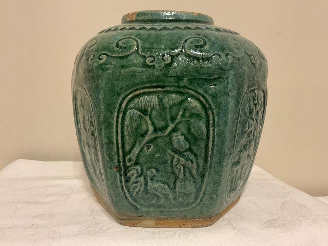 Incredibly Beautiful 19th Century Antique Jade Green Chinese Glazed ...