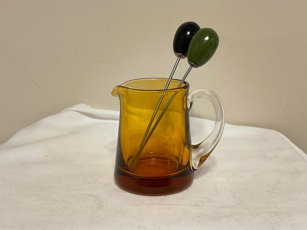 Vintage Small Amber Glass Jug 1970s Beautiful Colour, Creamer, Milk Jug ...