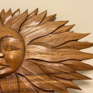 Beautiful Artisan Hand Carved Sun and Moon Wall Relief Panel, Luna ...