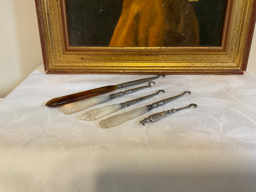 Antique Mother of Pearl Button Hook, Victorian Mother of Pearl Button ...