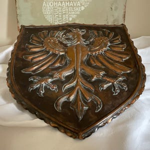 Medieval Copper Display Shield, Hand Crafted, Decorative Coat of Arms ...