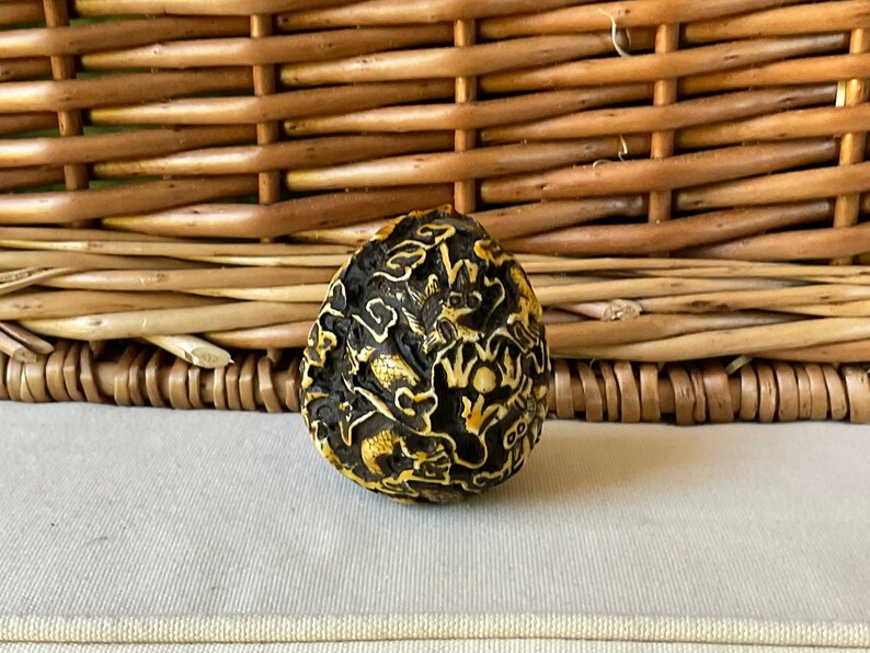 Chinese Carved Walnut Figurine Resin Textured Dragons - Etsy