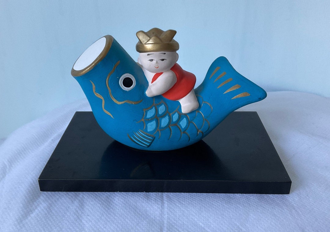 Traditional Vintage Japanese Clay Figurine 1980 Oriental Art Figure ...