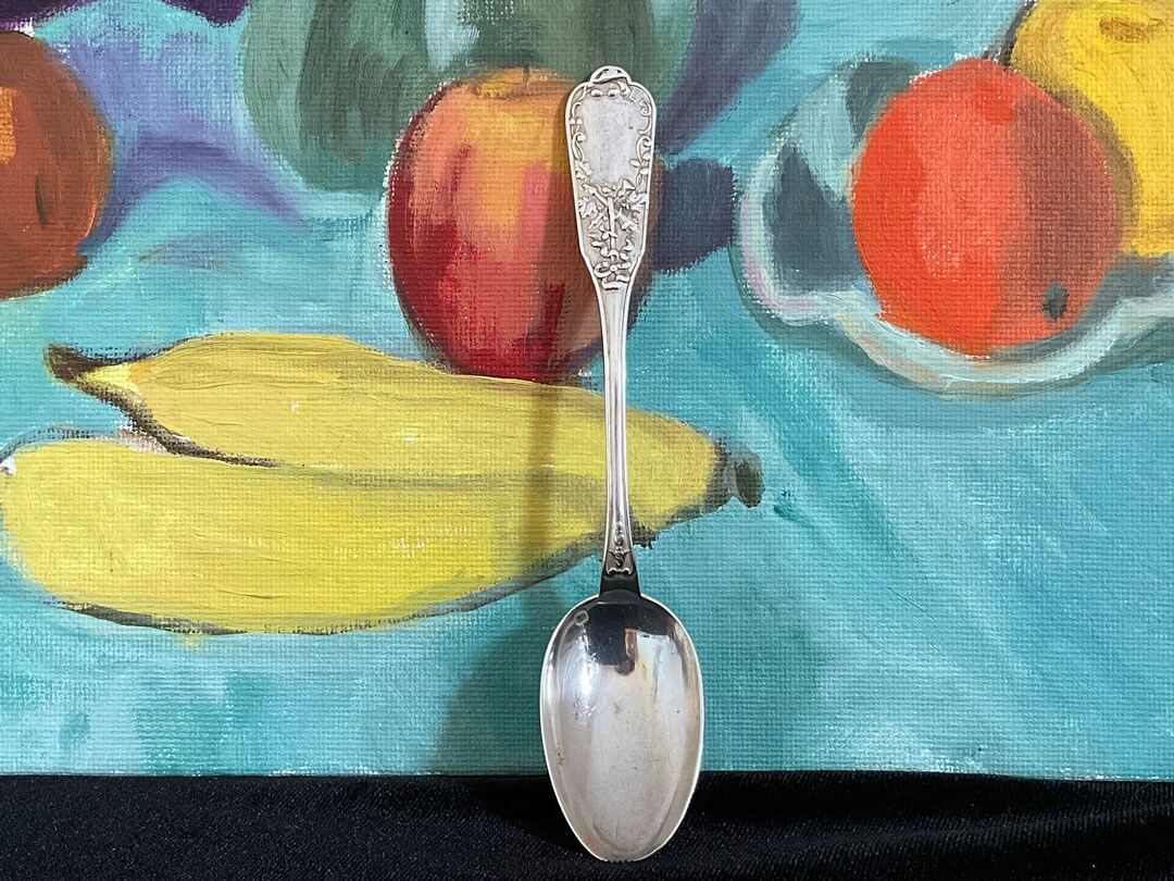 Early 1900 Ornate Sterling Silver Large Teaspoon, Preserve Spoon, Jam ...