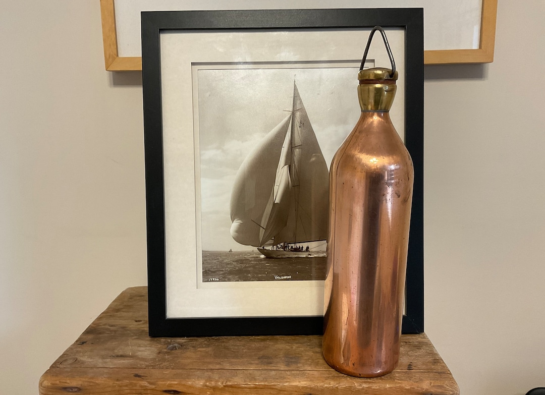 Antique Copper Hot Water Bottle, Copper Hot Water Flask, Foot Warmer ...