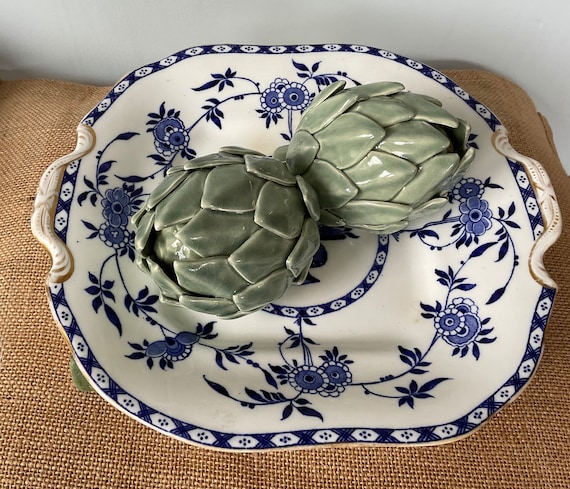 Antique Delft Minton Sandwich or Cake Plate Blue and White - Etsy