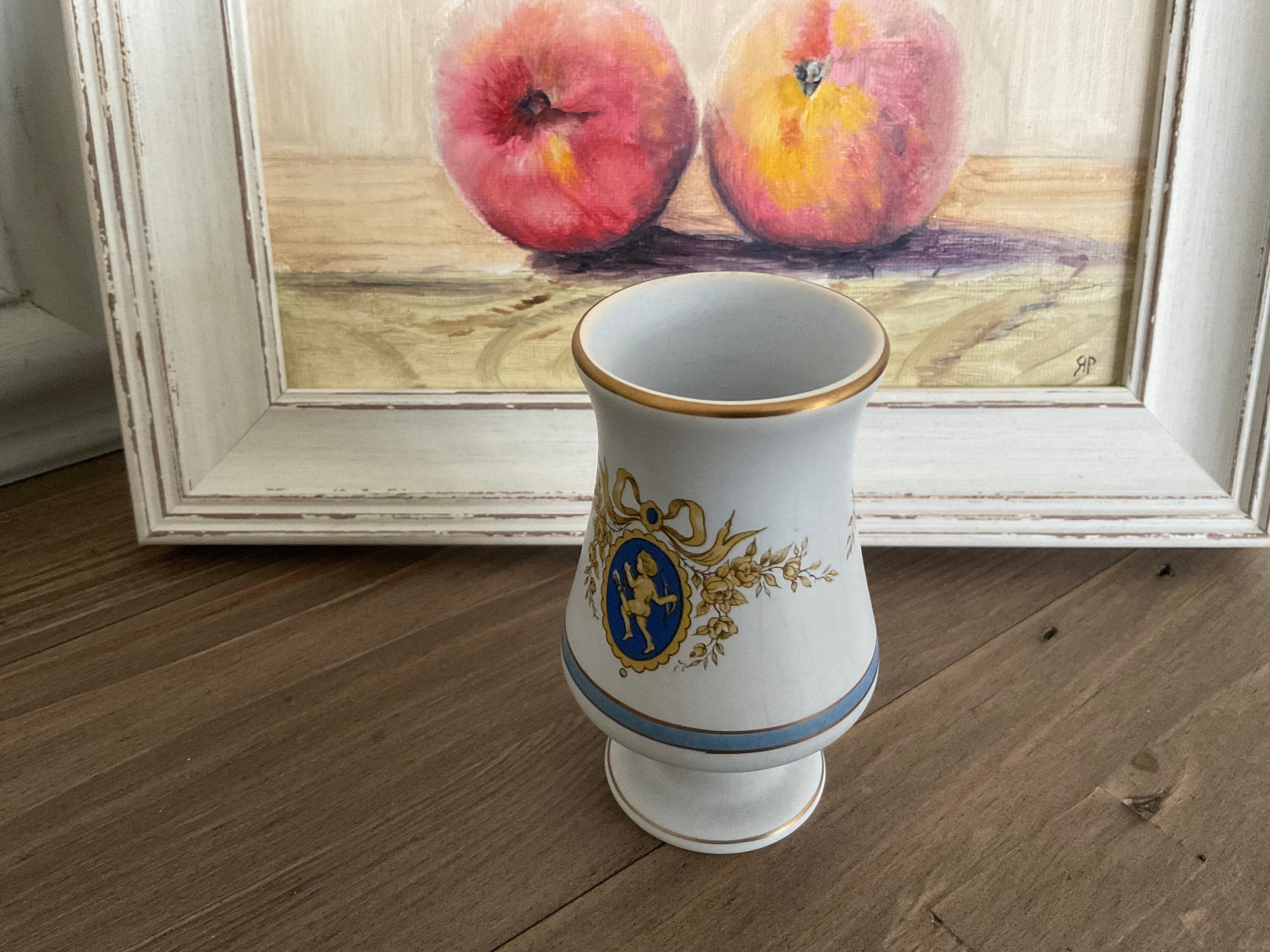 Vintage Flora Gouda Porcelain Vase, Cherub Floral Design - Etsy