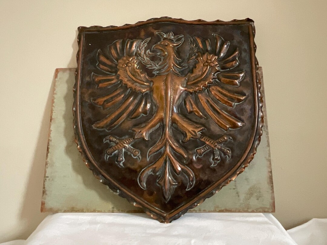 Medieval Copper Display Shield, Hand Crafted, Decorative Coat of Arms ...