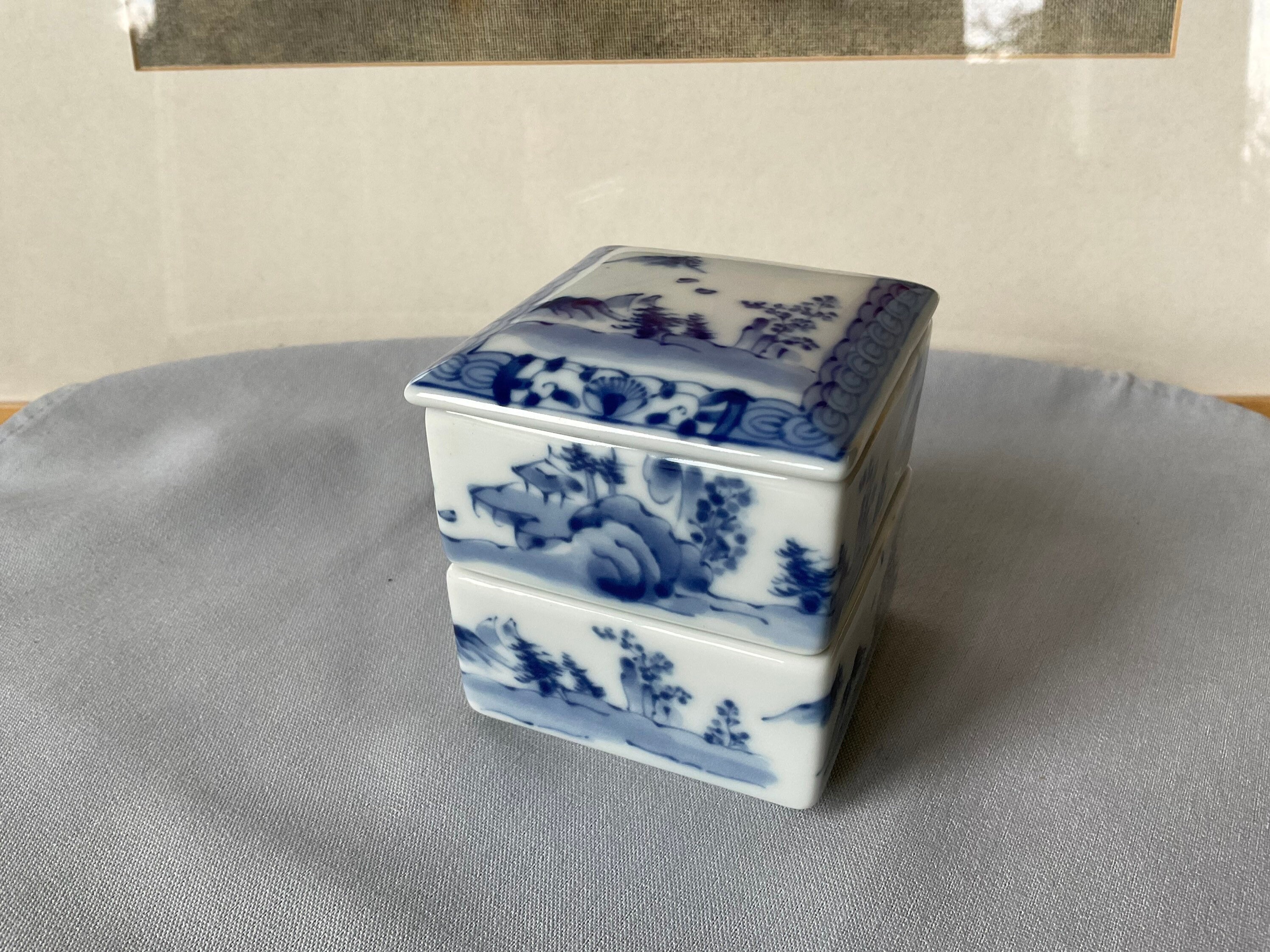 Vintage Chinese Two Tiered Square Ceramic Container to Keep - Etsy