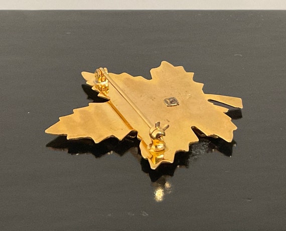 Vintage signed Boyd Bond gold plated double maple lea… - Gem