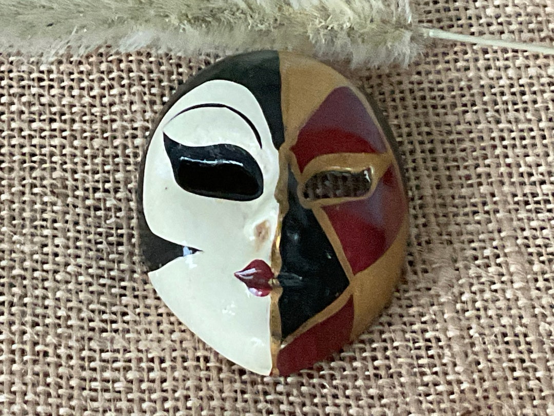 Vintage Carnival Mask, Hand Painted Italian Carnival Mask, Small Fiesta ...