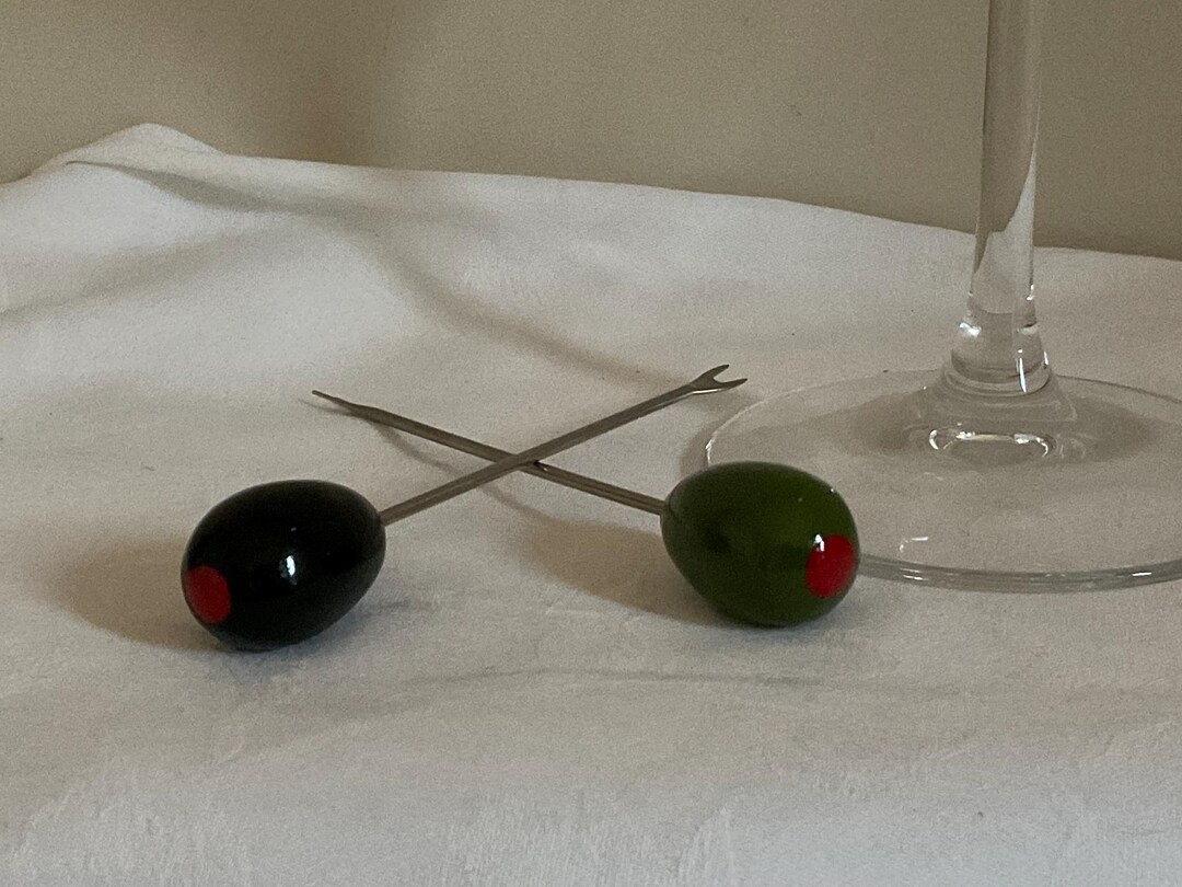 Rare Vintage Hand Crafted Wooden Brightly Coloured Cocktail Sticks ...