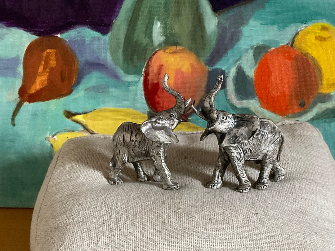 Handmade Pewter Elephant Figurine, Africa Safari Decor - Etsy