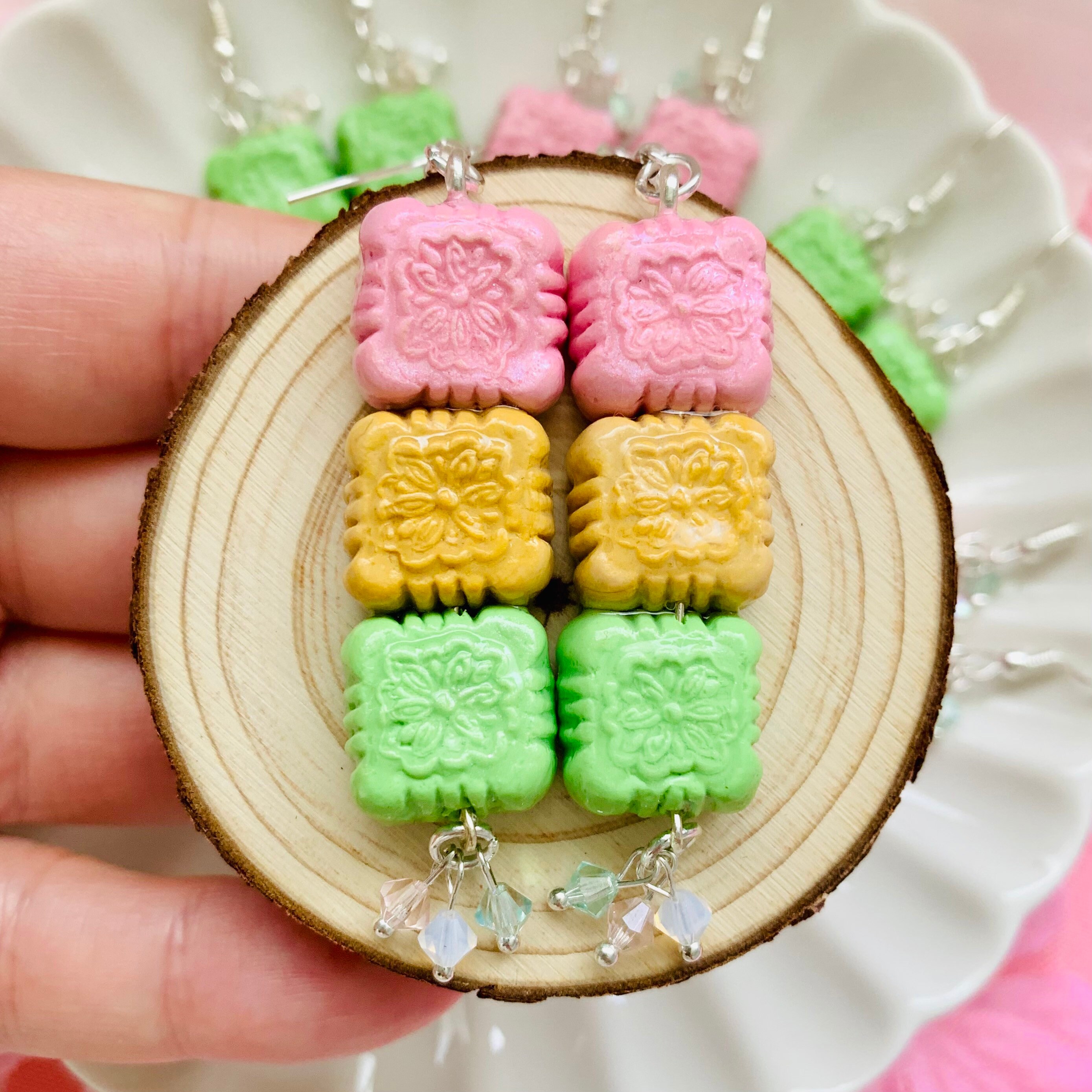 Mooncake Clay Earrings Pastel - Etsy