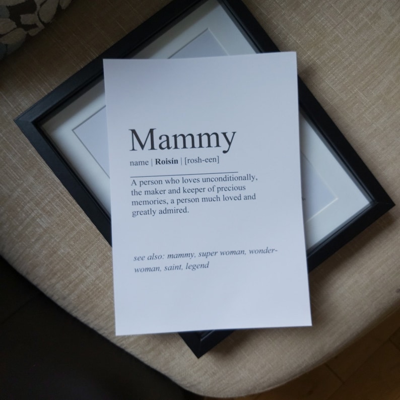 Mammy Mum Mummy Mam Definition A4 Wall Print Mother's - Etsy