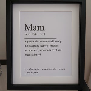 Mammy Mum Mummy Mam Definition A4 Wall Print Mother's - Etsy