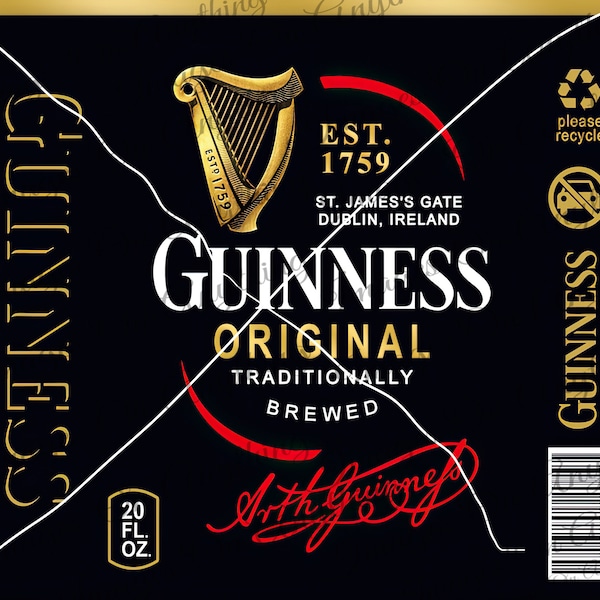 Beer Labels Guinness - Etsy