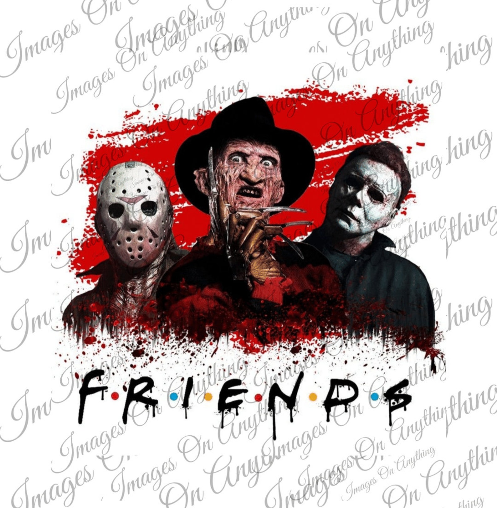 FRIENDS Freddy Krueger Jason & Michael Myers SVG PNG Digital Download ...