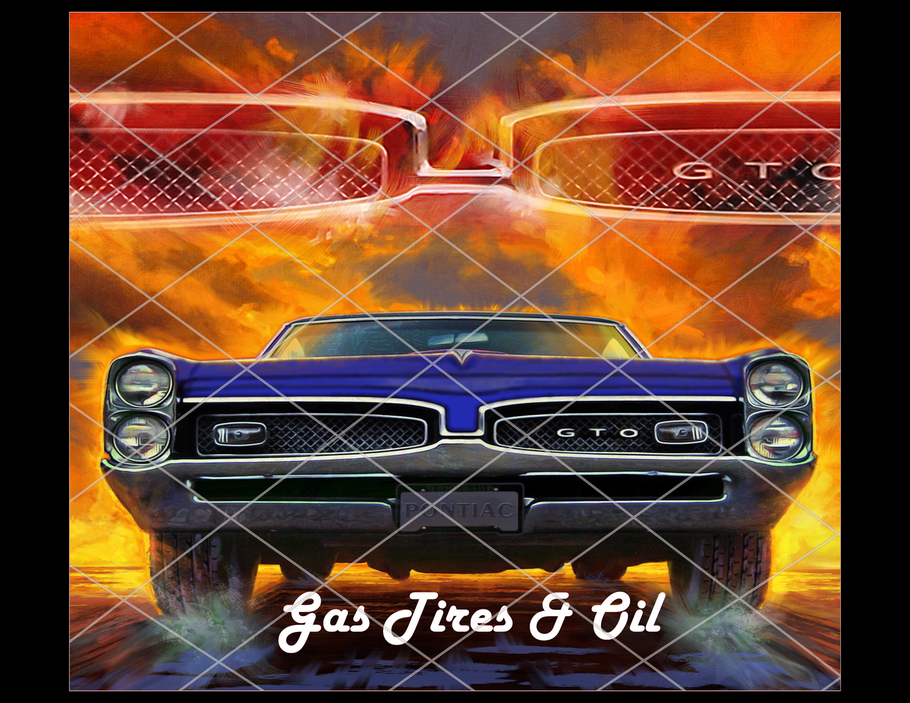 20oz Skinny Tumbler Sublimation Designs Blue GTO Classic Car for ...