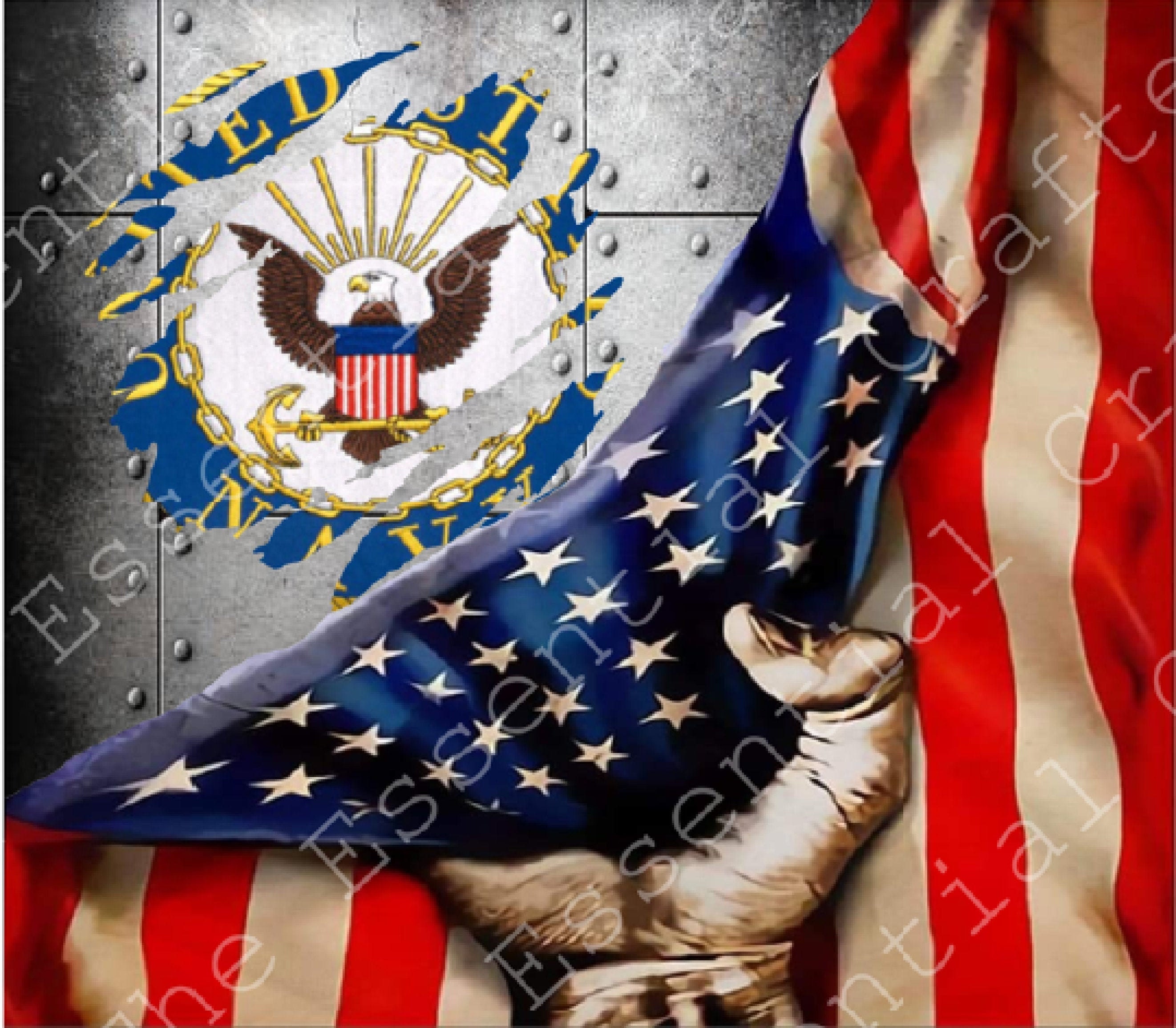 20oz Skinny Tumbler Sublimation Designs Navy Flag Logo for Straight ...