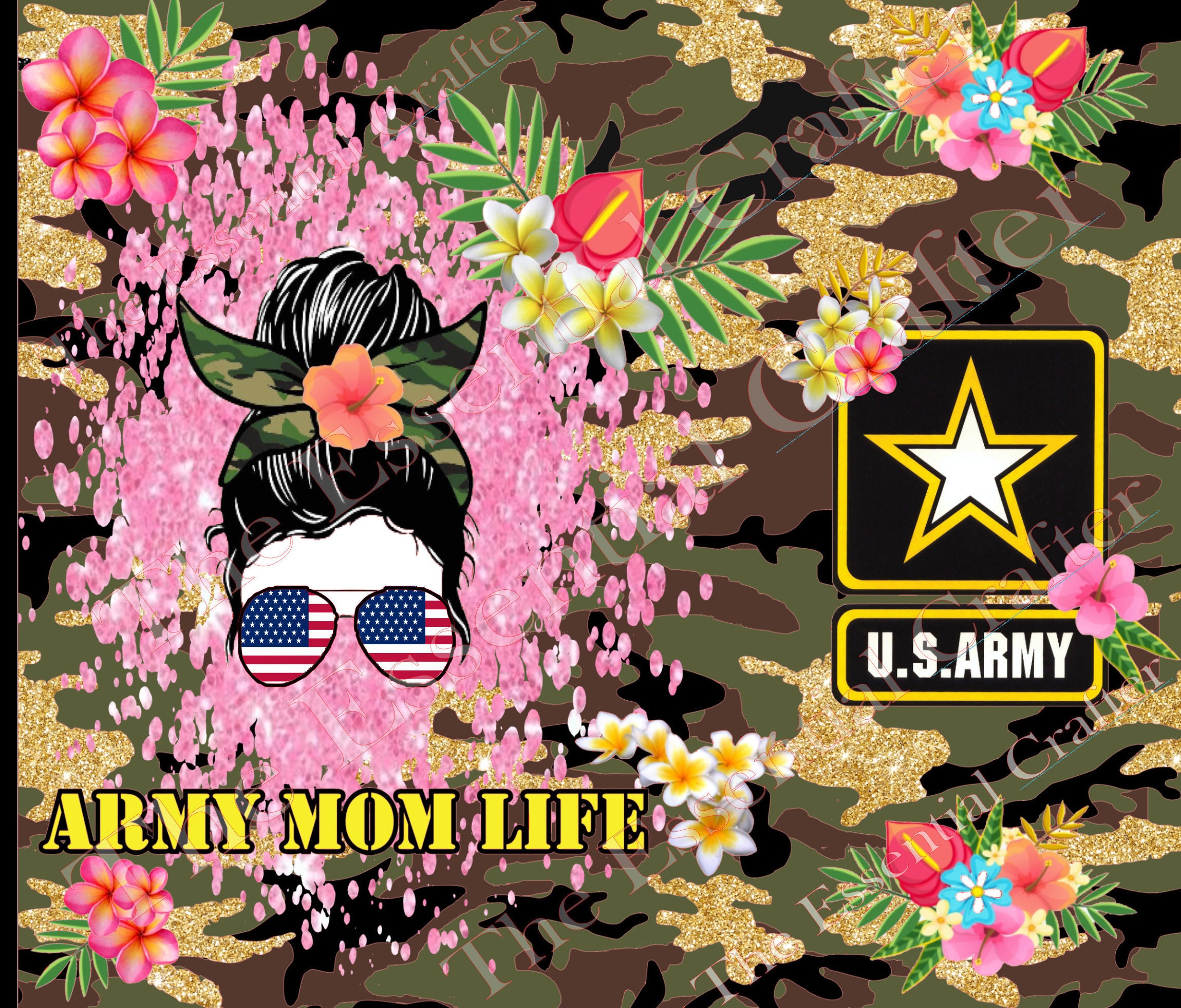 Army Mom Life Camo Digital Download Straight and Tapered 20oz - Etsy