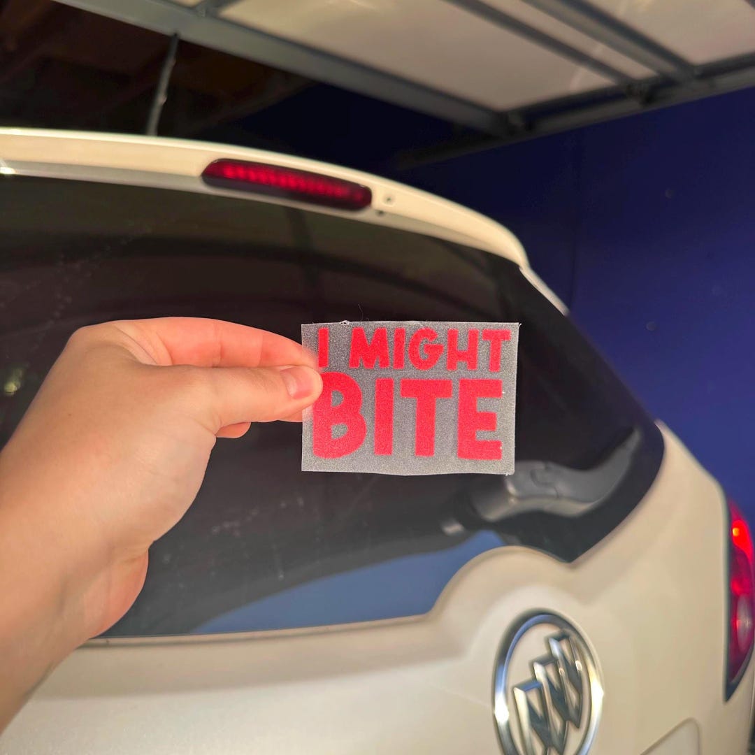I Might Bite Car Decal - Etsy