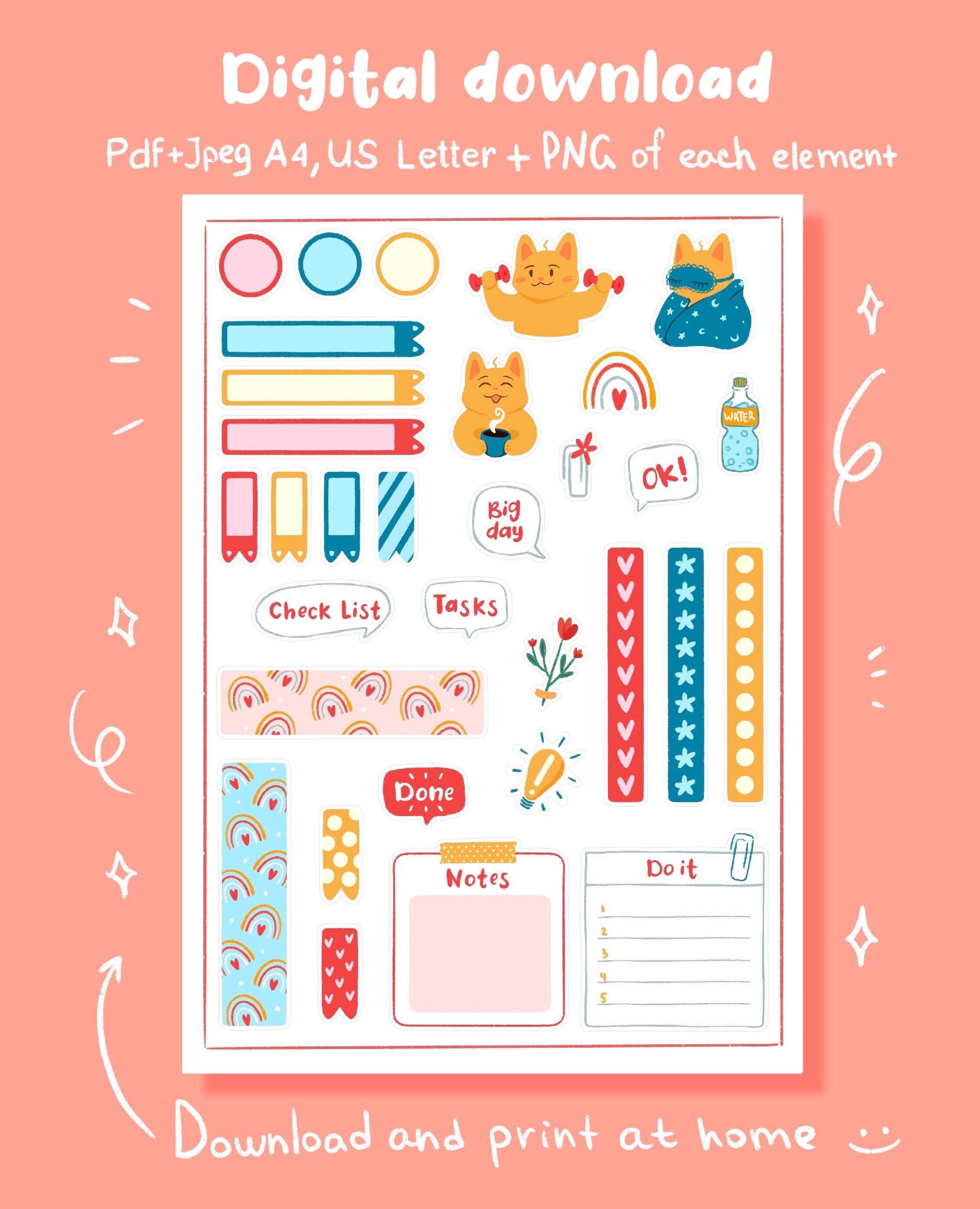 Printable Stickers. Stickers for Kids//digital Stickers//goodnotes ...
