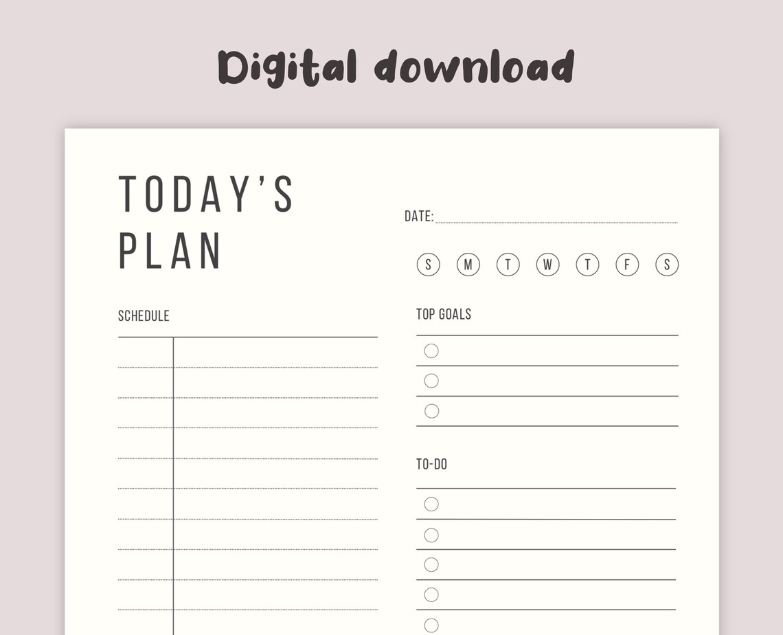 Stylish Planner, Printable Daily Planner, PDF Printable Planner, Daily ...