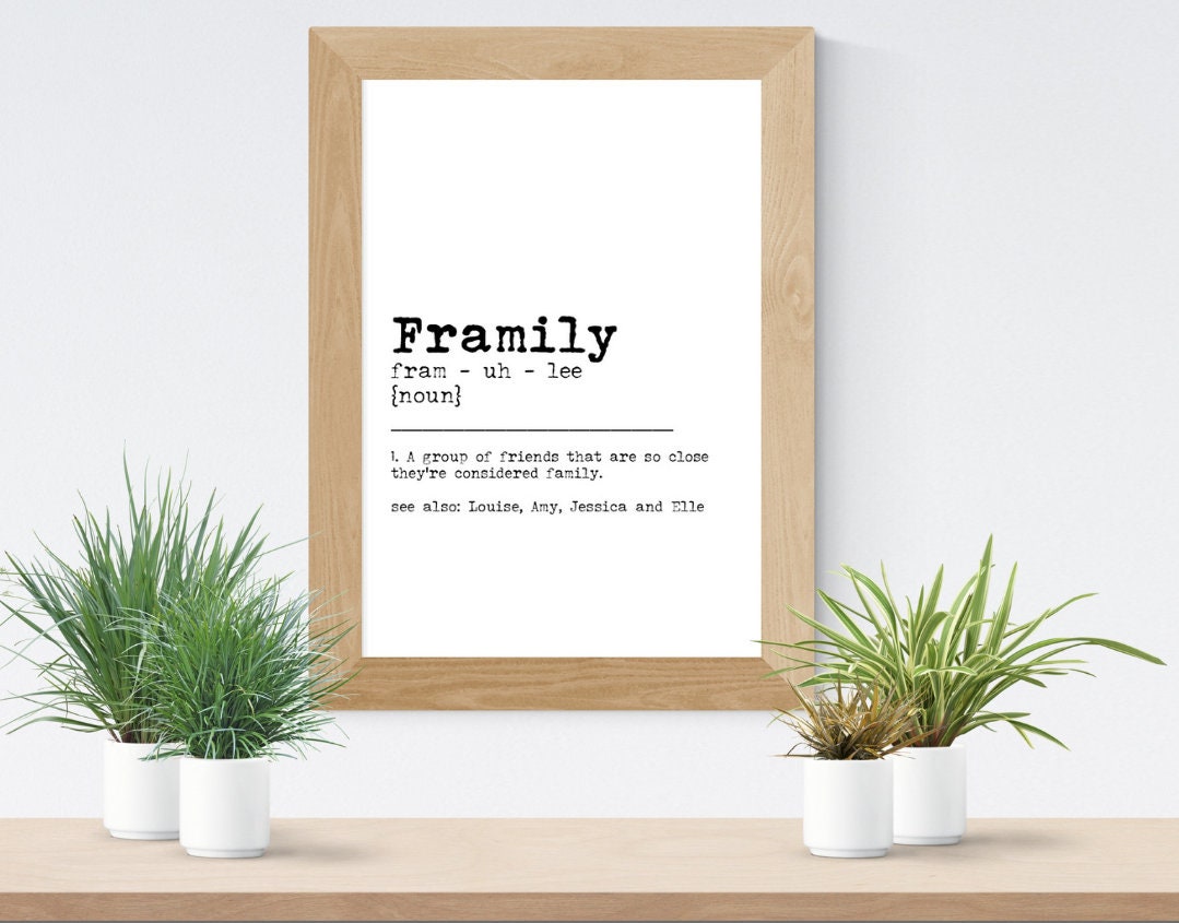 Framily Definition Personalised Wall Print | Etsy