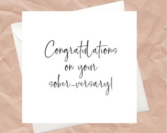 Congratulations Card Sober - Etsy