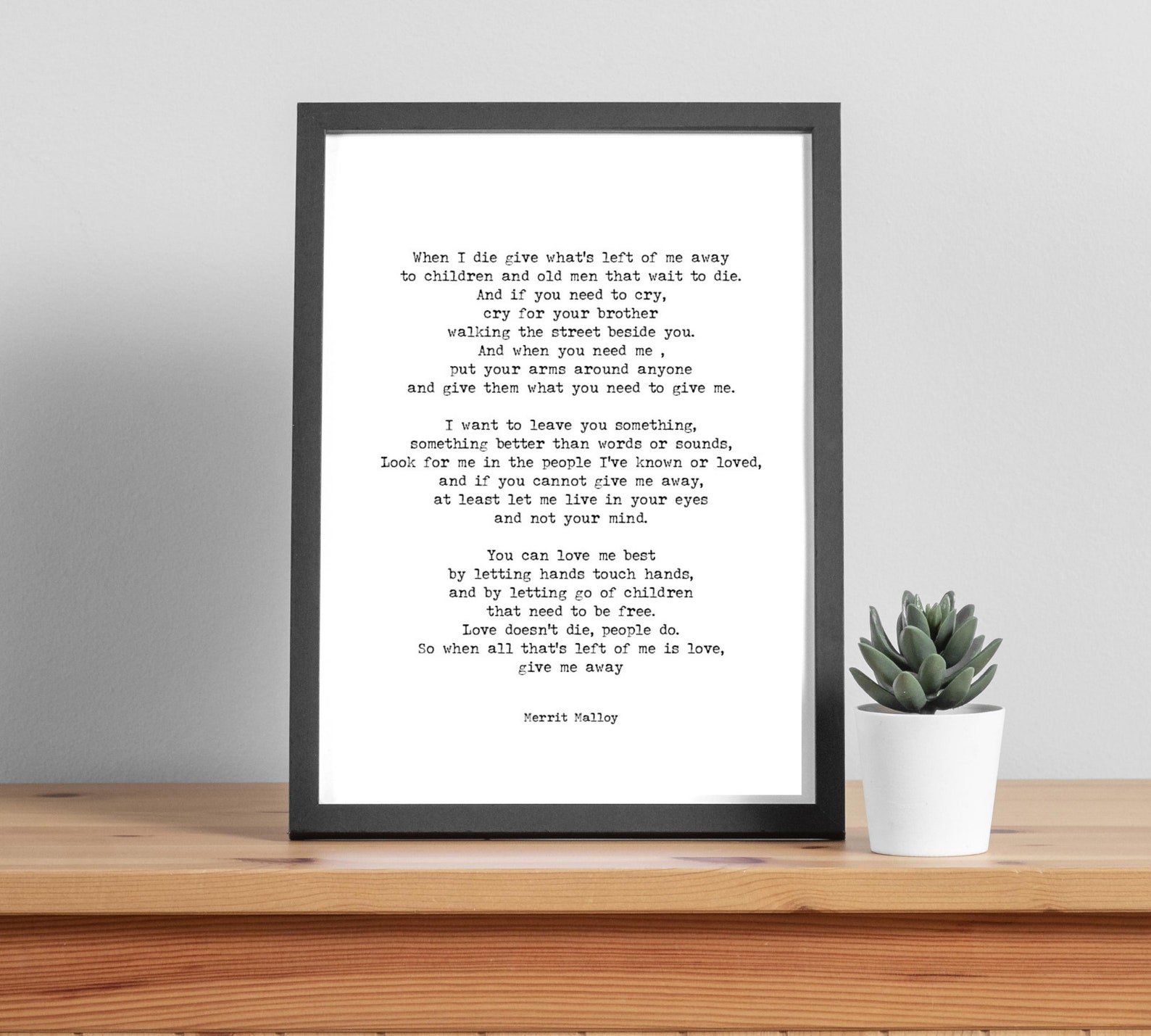 When I Die, Merrit Malloy Quote Print Typewriter Style - Etsy