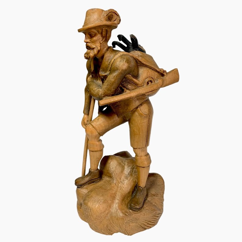 Vintage Hand Carved Wood Sculpture Goat Herd Statue Signed Jack ...