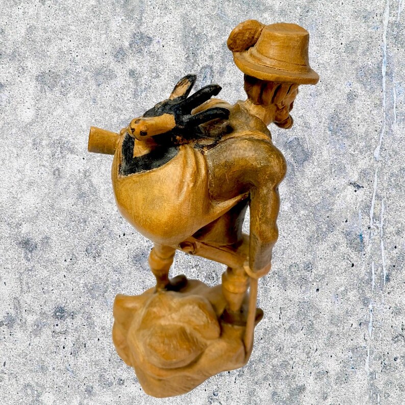 Vintage Hand Carved Wood Sculpture Goat Herd Statue Signed Jack ...