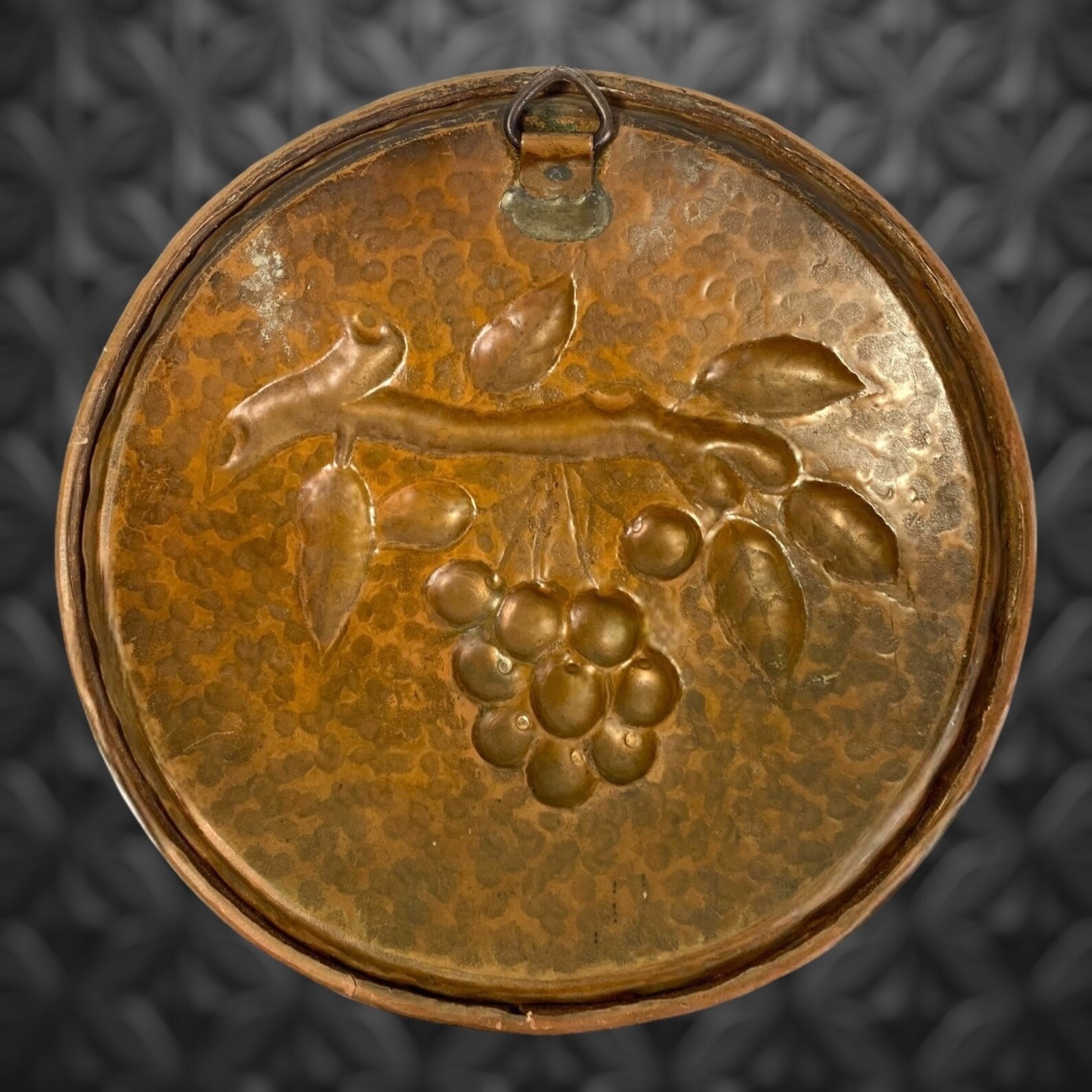 Antique Hammered Solid Copper Convex Wall Hanging Plate Mold Hand ...